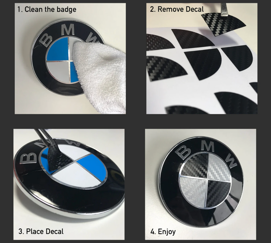BMW Badge Decals Carbon Fiber Print (Multi-Colors) – Keem&Co. Performance